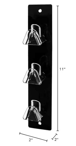 Marketing Holders Glasses Holder Holds 3 Pair Wall Mount with Hanging Hardware Black Acrylic Retail Locations Space Saver Organizer Storage Warehouses Eyeglasses Sunglasses Spectacles Bifocals