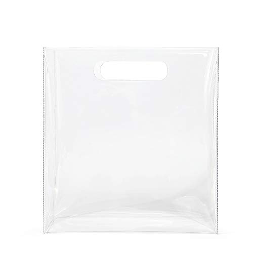 Tiwougel 11.02" Women Tote Bag,Transparent &Waterproof Plastic PVC Purse Handbag Clear-Medium Vertical