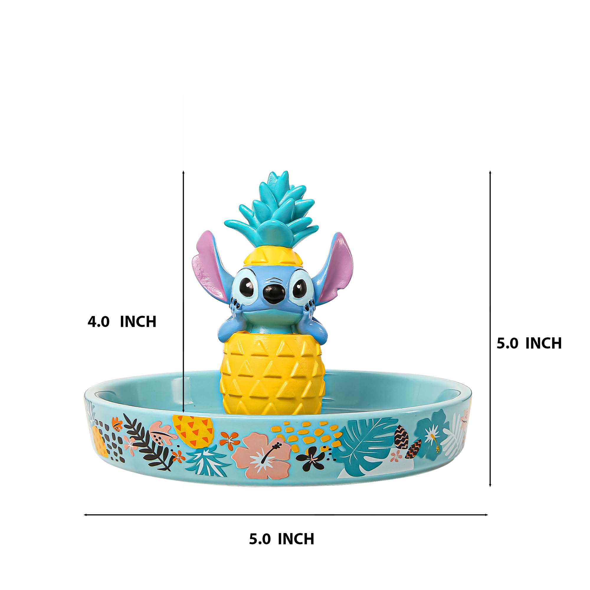 Disney Lilo & Stitch Ring Holder Jewelry Dish - Resin 3D Stitch Ring Dish - Official License Jewelry Tray for Engagement Ring