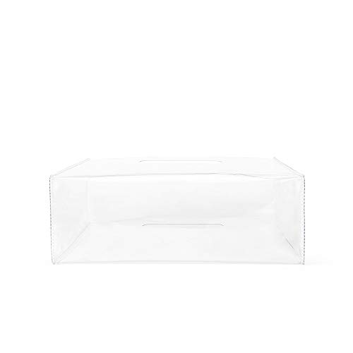 Tiwougel 11.02" Women Tote Bag,Transparent &Waterproof Plastic PVC Purse Handbag Clear-Medium Vertical
