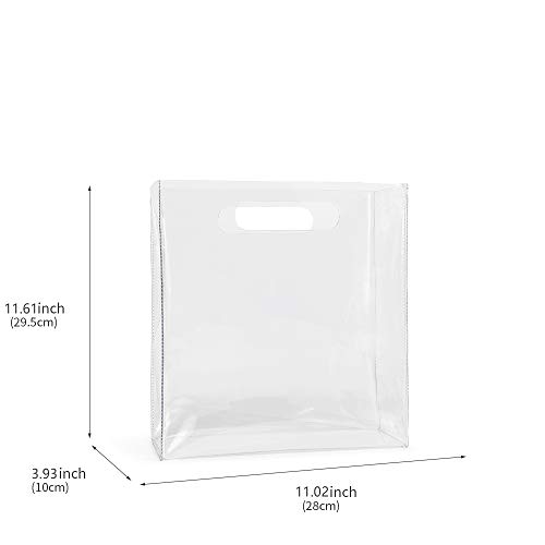 Tiwougel 11.02" Women Tote Bag,Transparent &Waterproof Plastic PVC Purse Handbag Clear-Medium Vertical