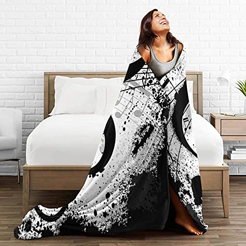 Throw Blanket Music Note Soft Microfiber Lightweight Cozy Warm Blankets for Couch Bedroom Living