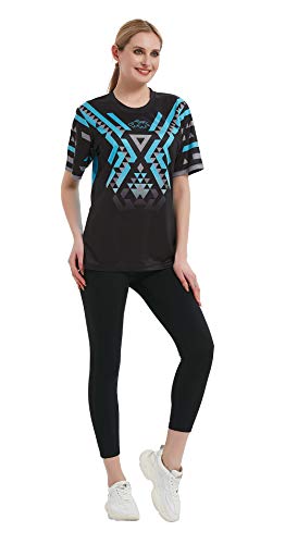 Wisdom Leaves Women Mountain Bike Shirt Short Sleeve MTB Jerseys Breathable/Moisture-Wicking Black