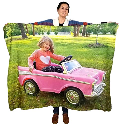 Pure Country Weavers Personalized Lux Fleece Printed Photo Blanket with Sherpa Backing - Customizable Gift Picture Throw - Made in The USA (50x60)