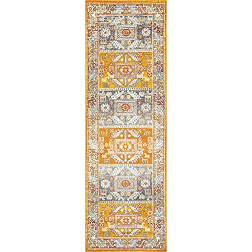 nuLOOM Vintage Lorena Tribal Runner Rug, 2' 6" x 6', Yellow