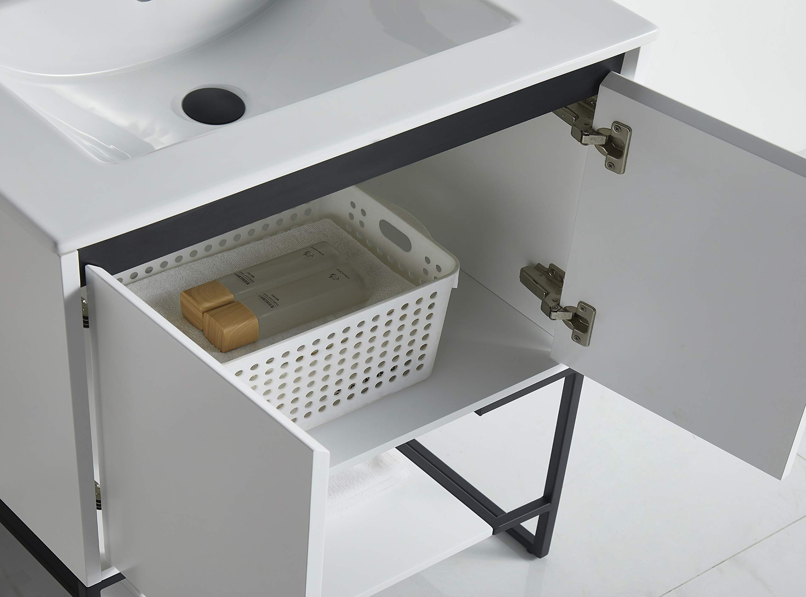 Fine Fixtures 30 Inch Bathroom Vanity with Sink - Modern Knob Free Design, Elegant Space-Saving Solution for Your Bathroom - Durable, Bathroom Vanities for a Contemporary Look - Urbania Collection
