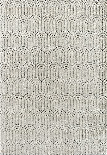 CosmoLiving by Cosmopolitan Chanai CN40A Sandstone Geometric Contemporary Area Rug, 6'0"x9'0"