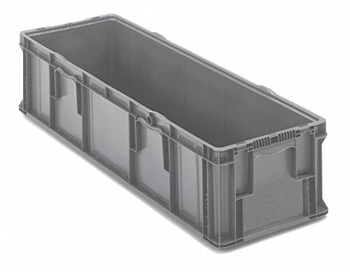 Straight Wall Container, Gray, 10 3/4 inH x 48 inL x 15 inW, 1EA