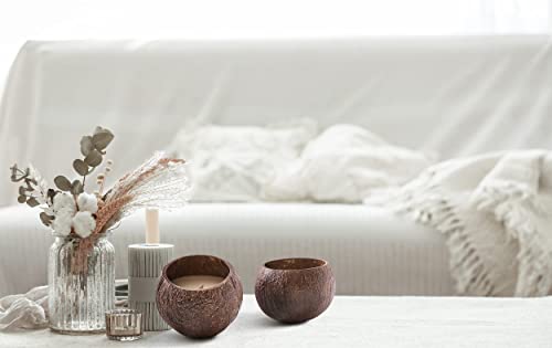Cocowhoa Coconut Shell Candle, Scented Soy Essential Oil Infused Candle, Natural Wood Wick, Made with Reclaimed Coconut Shells, Eco-Friendly, Toasted Coconut Scent