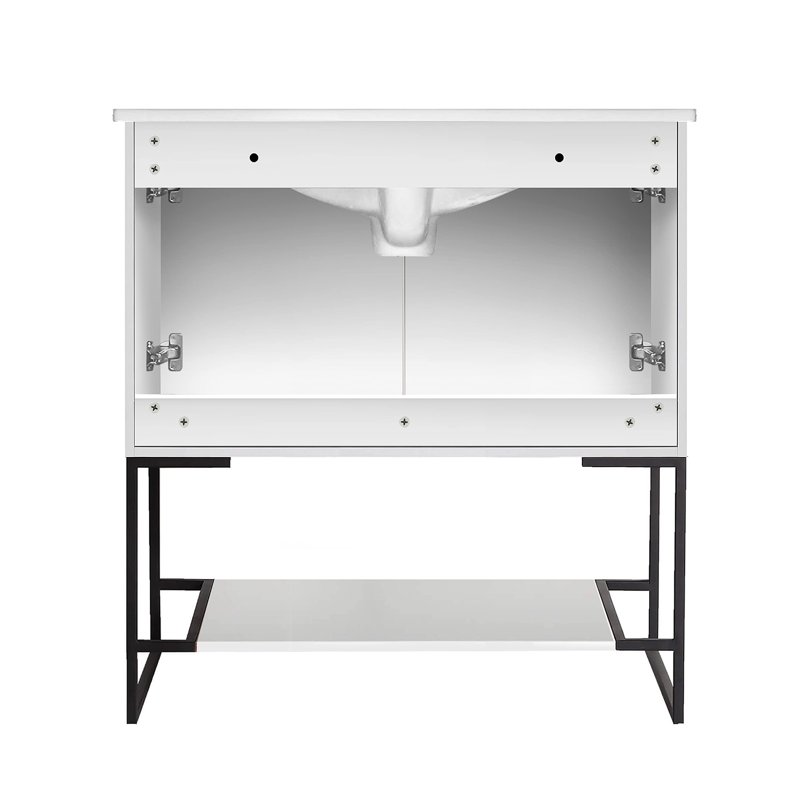 Fine Fixtures 30 Inch Bathroom Vanity with Sink - Modern Knob Free Design, Elegant Space-Saving Solution for Your Bathroom - Durable, Bathroom Vanities for a Contemporary Look - Urbania Collection