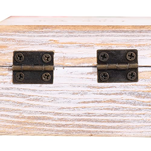 LONGNENG Wooden Ring Box for Wedding Rings and Couple Jewelry,Ring Bearer Box for Display or Personal Organizer,Engraved LOVE YOU FOREVER Lettering