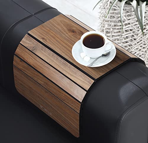 SIABELLEĀ® Sofa Arm Tray, Flexible Couch Arm Tray Table, Foldable Cup Holder for Armrest, Portable Couch Tray for Drinks, Snacks, Phone, TV Remote - (17.4ā x 12ā)