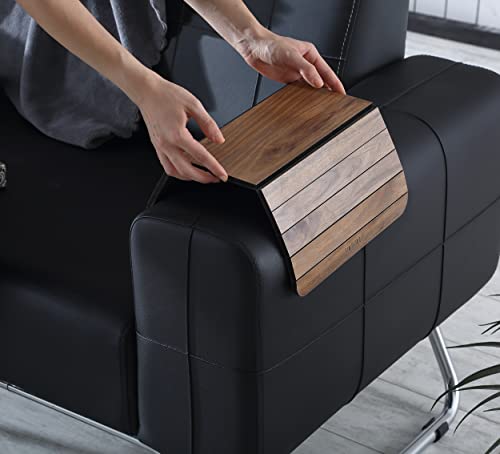 SIABELLE® Sofa Arm Tray, Flexible Couch Arm Tray Table, Foldable Cup Holder for Armrest, Portable Couch Tray for Drinks, Snacks, Phone, TV Remote - (17.4” x 12”)