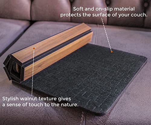 SIABELLE® Sofa Arm Tray, Flexible Couch Arm Tray Table, Foldable Cup Holder for Armrest, Portable Couch Tray for Drinks, Snacks, Phone, TV Remote - (17.4” x 12”)