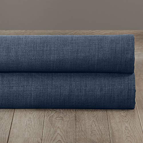 HPD Half Price Drapes Italian Faux Linen Curtains for Bedroom 50 X 108 (1 Panel), FLCH-FM20103-108, Sergeants Blue