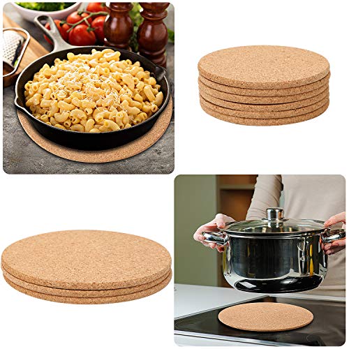 Cork Coasters Cup Trivets Wooden Thick Drink Round Absorbent Blank Cork Base Mat for Wine Glasses Home Bar Kitchen Restaurant Cafe Wedding Party Supplies, 1/4 Inch Thickness, 4 Sizes (12 Pieces)