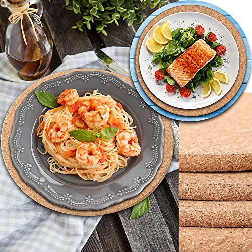 Cork Coasters Cup Trivets Wooden Thick Drink Round Absorbent Blank Cork Base Mat for Wine Glasses Home Bar Kitchen Restaurant Cafe Wedding Party Supplies, 1/4 Inch Thickness, 4 Sizes (12 Pieces)