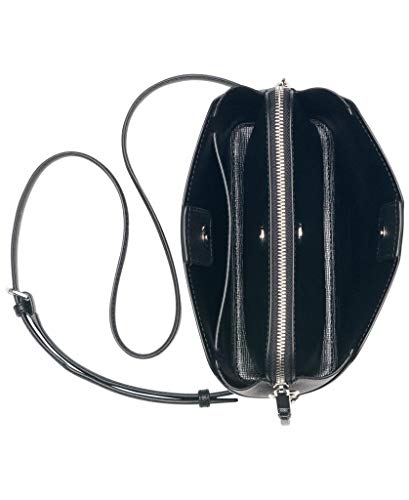 Calvin Klein Hailey Micro Pebble Triple Compartment Chain Crossbody, Black/Silver