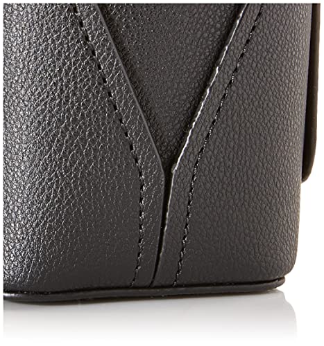 Calvin Klein Hailey Micro Pebble Triple Compartment Chain Crossbody, Black/Silver