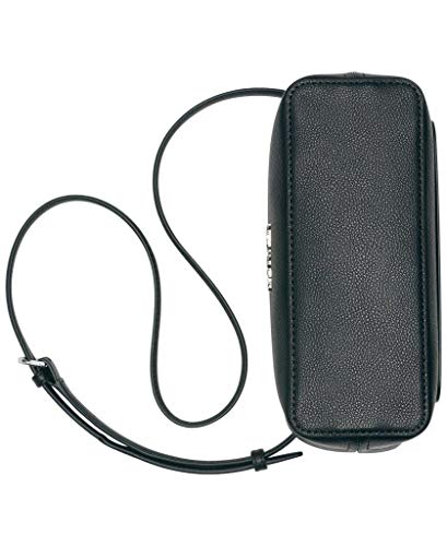 Calvin Klein Hailey Micro Pebble Triple Compartment Chain Crossbody, Black/Silver