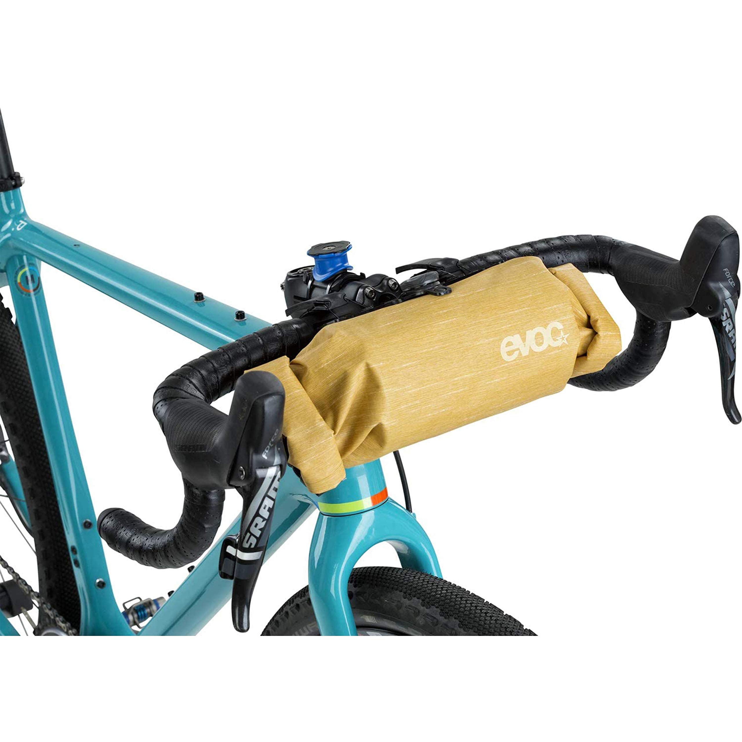 EVOC HANDLEBAR PACK BOA Handlebar Bag Bicycle Bag for Additional Storage Space (Size: L, 5L Storage Space, BOA Fit System, Quick Access on Both Sides, Waterproof and Dirt-Repellent), Clay Yellow