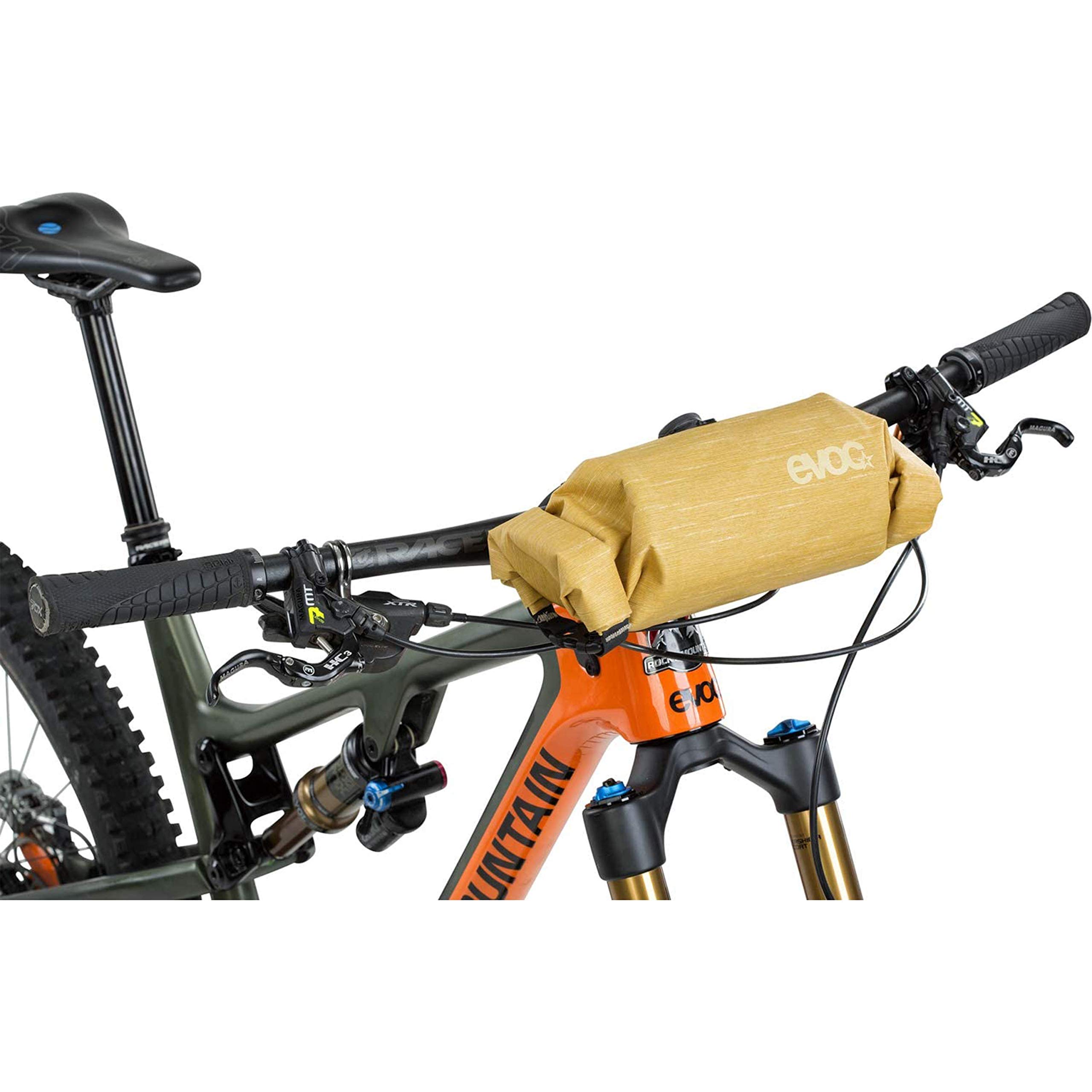 EVOC HANDLEBAR PACK BOA Handlebar Bag Bicycle Bag for Additional Storage Space (Size: L, 5L Storage Space, BOA Fit System, Quick Access on Both Sides, Waterproof and Dirt-Repellent), Clay Yellow