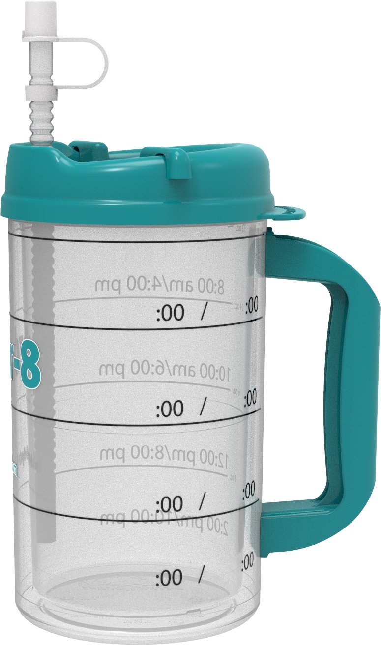 Hydr-8 Water Bottle - Time Marked Air Insulated 32 Ounce Mug