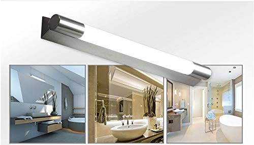 LITFAD LED Under Cabinet Lighting Mirror Bathroom Vanity Lights Waterproof Fog Lamp Stainless Steel Tube LED Vanity 22.83" Long 12W Simple Wall Light Modern Linear Vanity Closet Light White Light