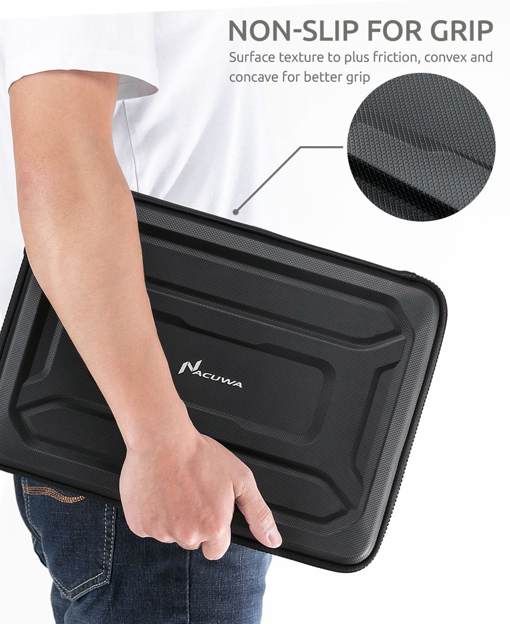 Protective Laptop Case: 13 - 13.3 Inch Computer Carrying Sleeve for 2018 New MacBook Air, Pro, Microsoft Surface or Chromebook - Padded, Waterproof and Shockproof Hard Lap Top Cover Cases – Black