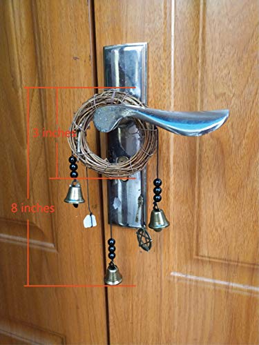 3" Witch Bells,Witchy Things,Magic Home Protection,Clear Negative Energies,Attracts Positive,Wicca Decor,Witchcraft Wicca Supplies (obsedian)