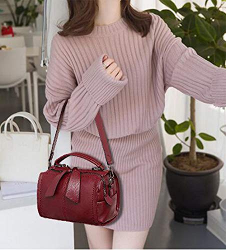 YAQUNICER Elegant PU Leather Handbags And Purses for Women With Bow Decoration Hobo Crossbody Messenger Bag