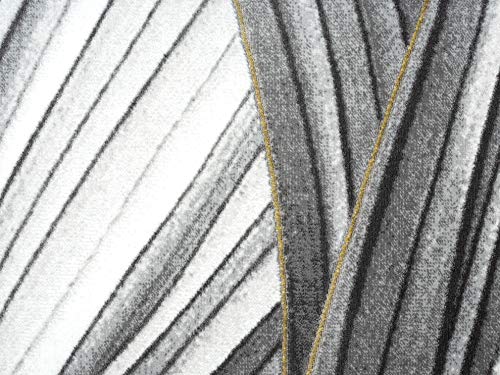 Abani 4' x 6' Grey & Gold Wavy Lines Area Rug - Contemporary Wave Design Modern Abstract Under Table Area Rug, Rugs