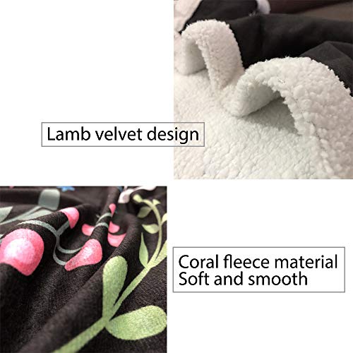 SUN-Shine Sherpa Fleece Throw Blanket Cardinal Birds with Pine Cones Leaves Home Decor Reversible Fuzzy Warm and Cozy Throws, Christmas Super Soft Plush Bed TV Blankets for Couch/Sofa/Travel