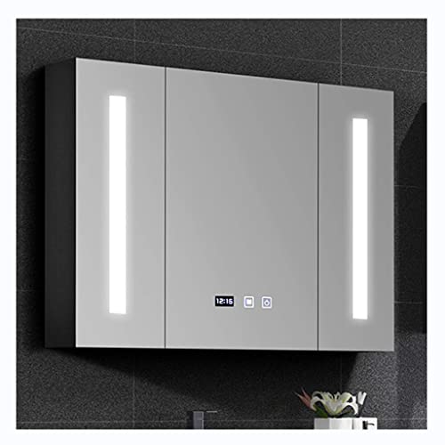 BDDIE Smart Bathroom Mirror Cabinet | Closet | Solid Wood Bathroom Mirror Anti-Fog Vanity Mirror | with Storage Compartment