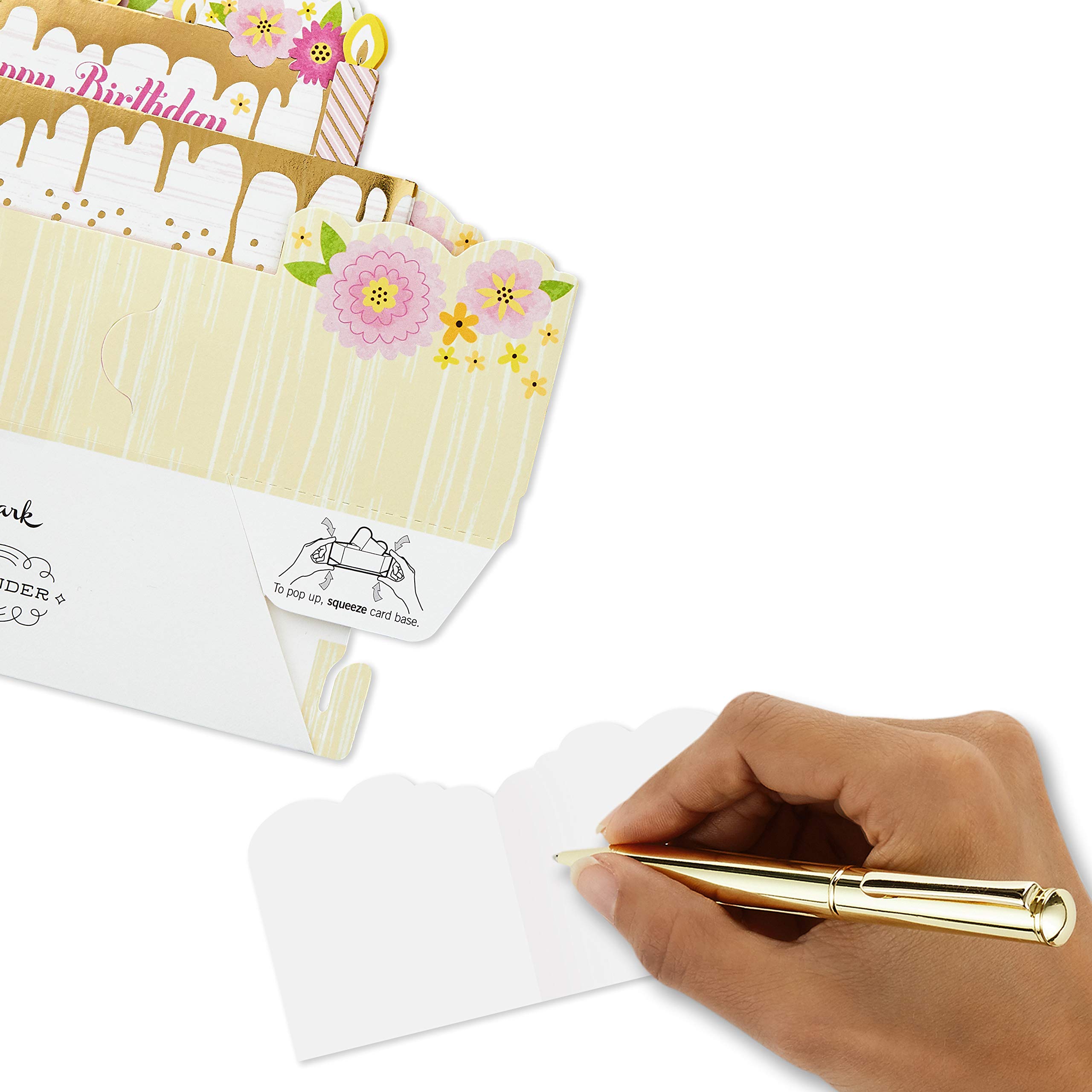 Hallmark Paper Wonder Birthday Pop Up Card for Women (Pink and Gold Birthday Cake)