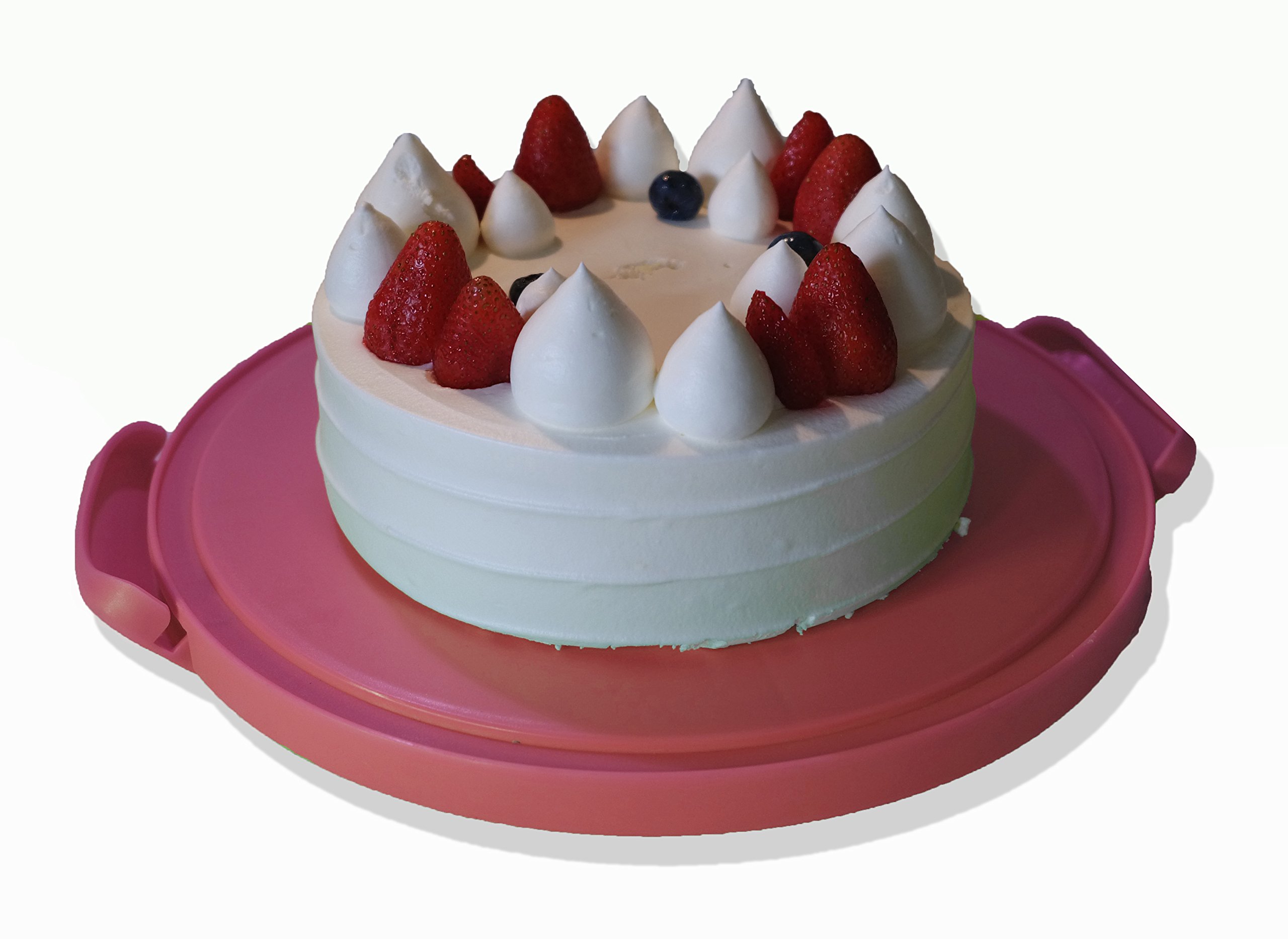 HelloCupcake Portable Cake and Cupcake Carrier / Storage Container - 10.4" Diameter (Inside Cover), Translucent Dome - Perfect for Transporting Cakes, Cupcakes, Pies, or Other Desserts (Fuchsia)
