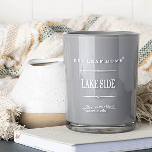 Red Leaf Home | Lake Side Candle with Wooden Lid | Large | Aromatherapy | The Man Collection | 15.5oz Jar