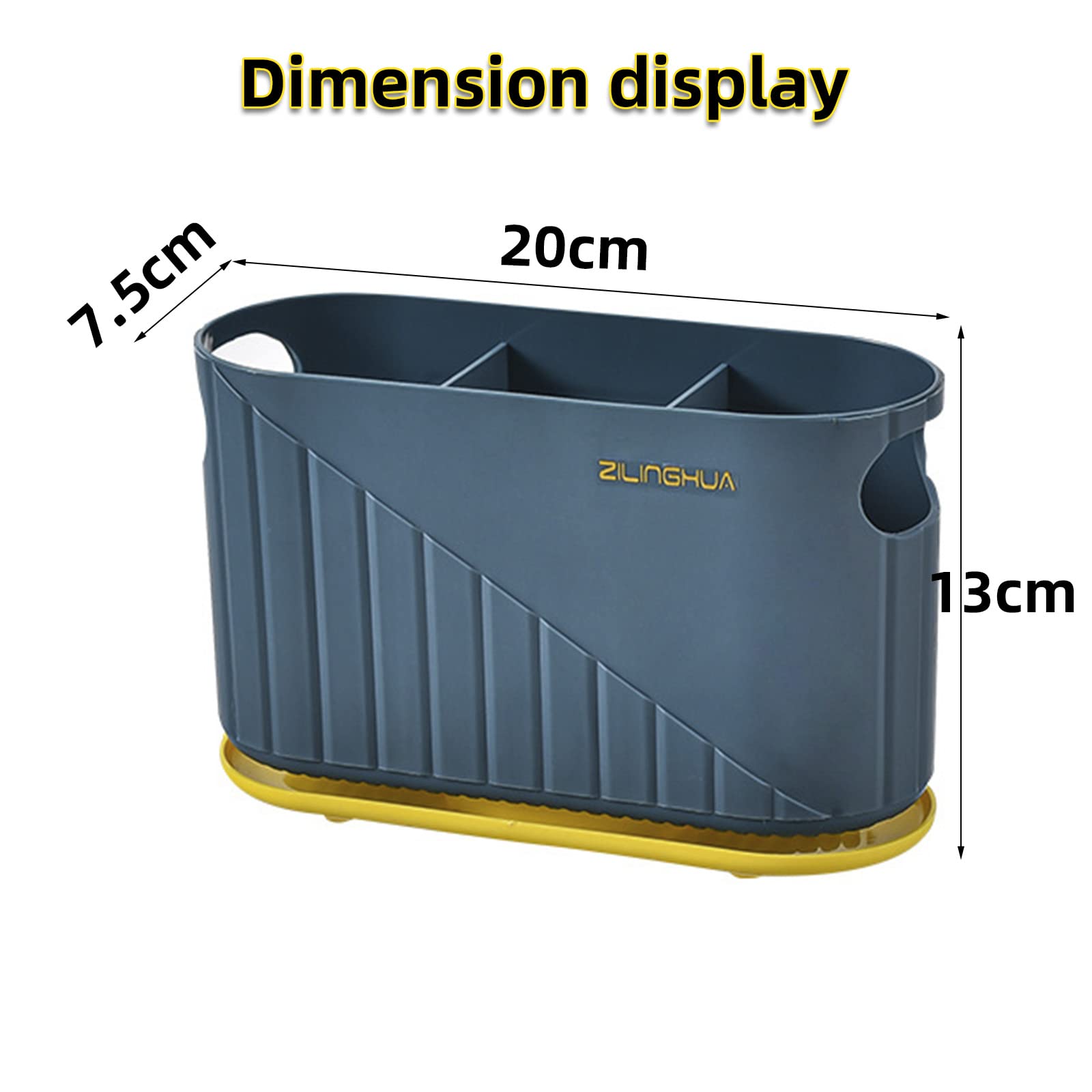 Jaugufiy Kitchen Cutlery Drainer Utensil Holder Cutlery Storage Box Wall-Mounted Tableware Storage Holder Utensil Caddy Flatware Organizer Countertop (Green)
