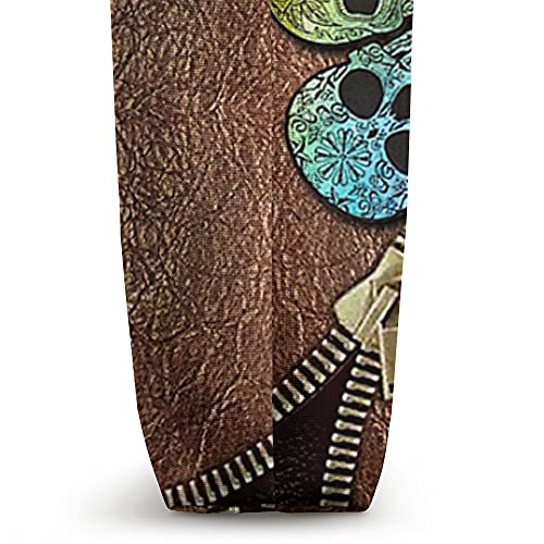 Zero Fcks Sugar Skull Given Sunflower Zipper-Leather-Lover Tote Bag