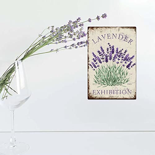 Putuo Decor Flower Art Painting Sign,Living Room or Dining Room Decor,12x8 Inches Aluminum (Lavender)