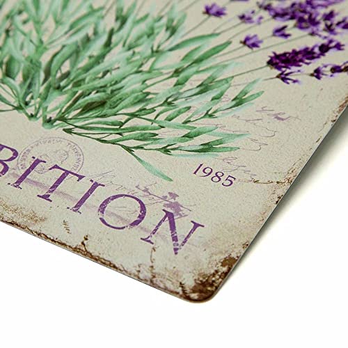 Putuo Decor Flower Art Painting Sign,Living Room or Dining Room Decor,12x8 Inches Aluminum (Lavender)