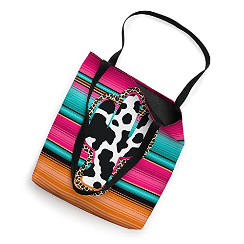Western Cow Cactus Leopard Cheetha Serape Turquoise pink Tote Bag