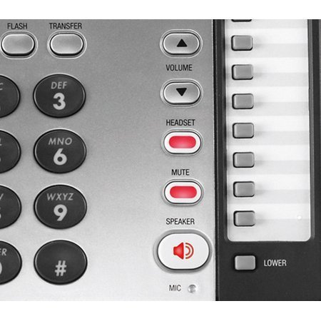 AT&T 1070 4-Line Expandable Corded Phone System with Caller ID/Call Waiting and Speakerphone, 1 Handset, Black/Silver