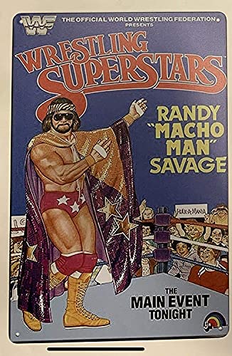 2021 Metal Signs  Macho Man Randy Savage Ljn Tin Poster WWF Elite Slim Jim Mattel Moc 20×30cm tin Poster Nostalgic tin Sign