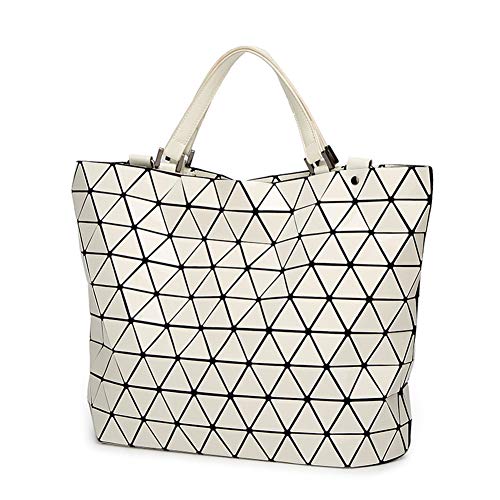 Luminous Purses Geometric Handbags for Women Changeable shape Reflective Shoulder Bag Matte Totes (Blue)