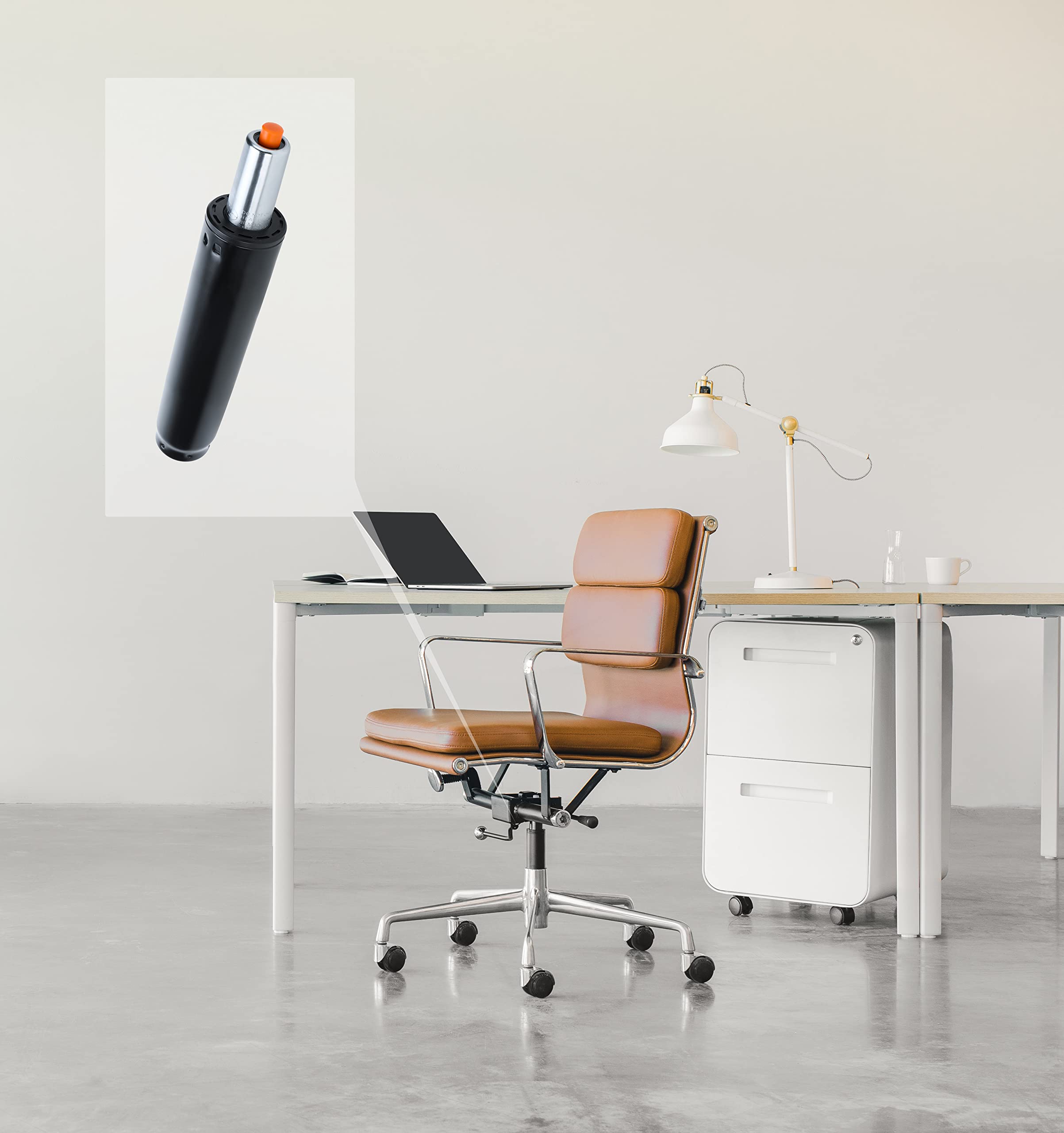 Mono-gatari Office Chair Gas Lift Cylinder Replacement | Gas Cylinder for Office Chair | Hydraulic/Pneumatic Piston for Office Chair | Heavy Duty Universal Size Black