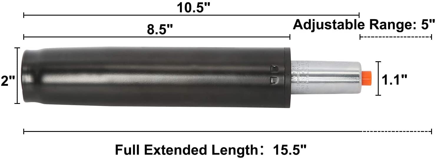 Mono-gatari Office Chair Gas Lift Cylinder Replacement | Gas Cylinder for Office Chair | Hydraulic/Pneumatic Piston for Office Chair | Heavy Duty Universal Size Black