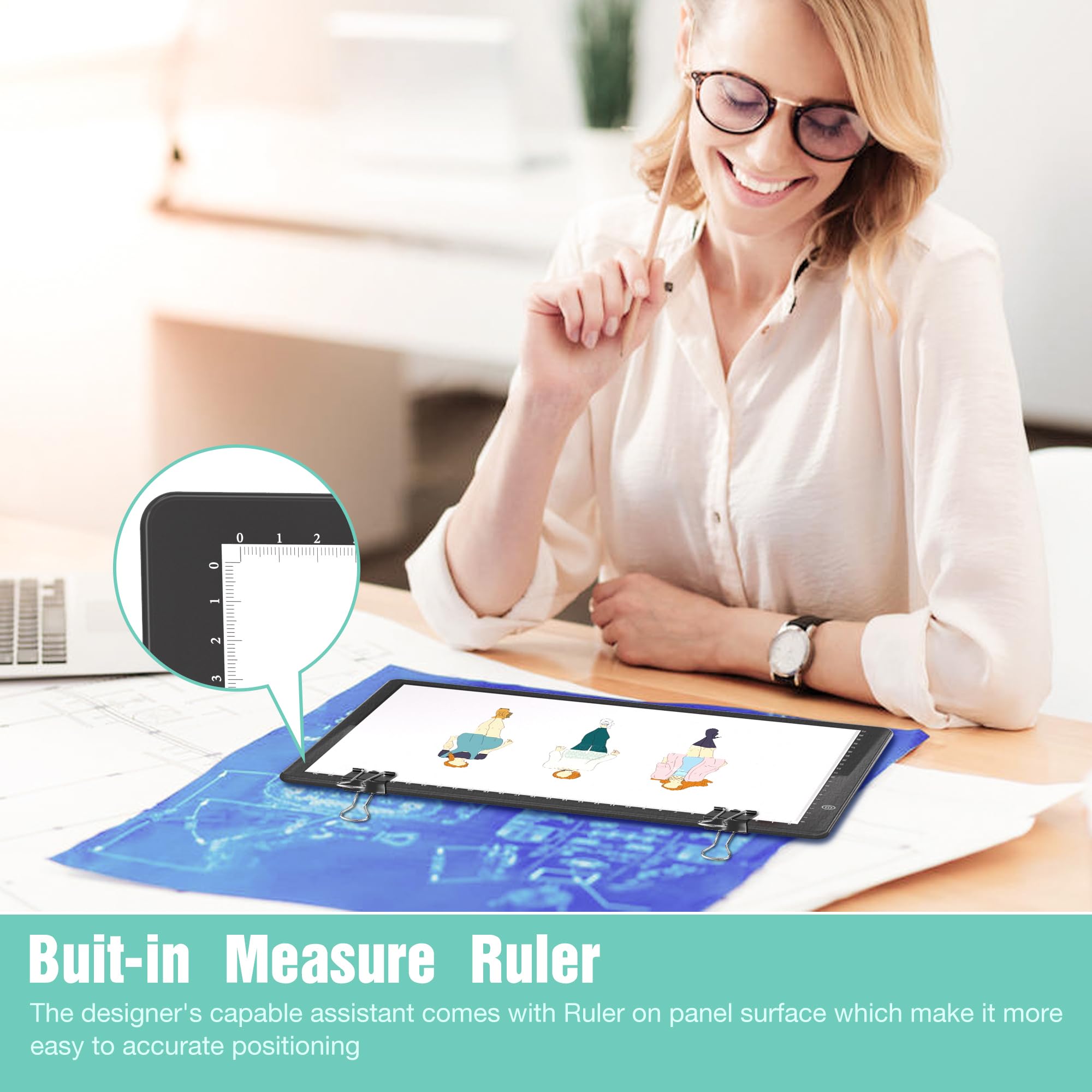 comzler Light Board, A4 Tracing Light Box, Magnetic Light Pad, Light Table for Tracing, LED Light Drawing Board, Sketch Pad LED Light Drawing Pad, Cricut Light Pad, Dimmable Brightness