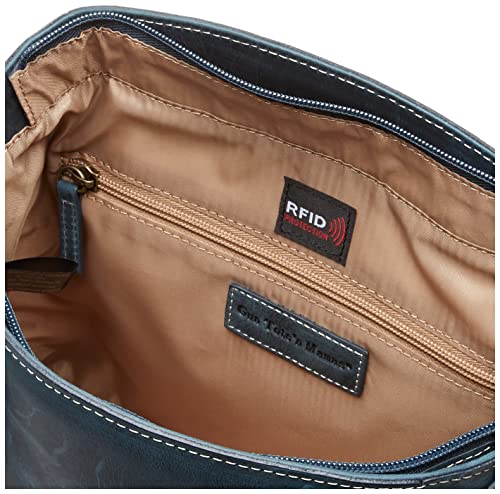 Gun Tote'n Mamas womens - Tote'n (Blue) Concealed Carry Purse Distressed Buffalo Leather Town Tote by Gun Tote n Mamas Blue , Blue, Medium US