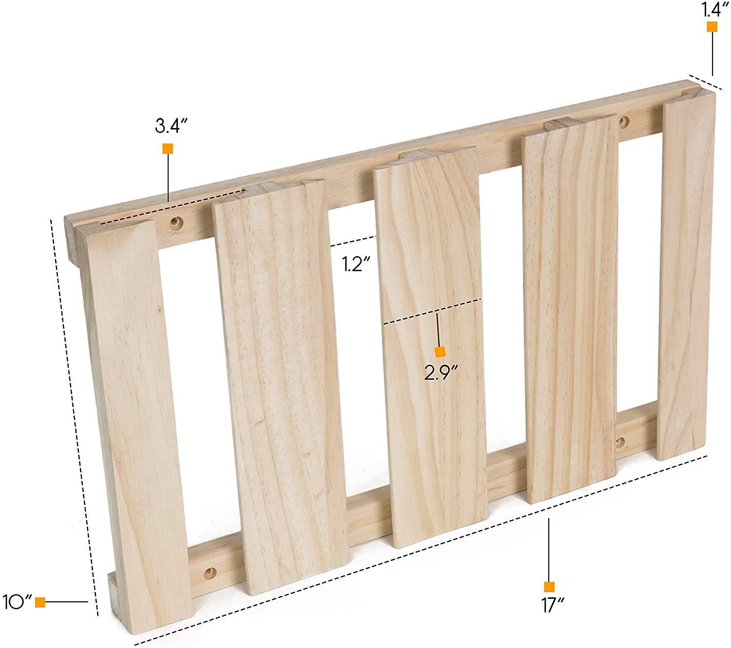 Rustic State 4 Sectional Adjustable Under Cabinet Mount Wood Stemware Rack Hanging Shelf Glassware Holder Bar Organizer with up to 12 Wine Glass Storage 10 Inch Deep Natural